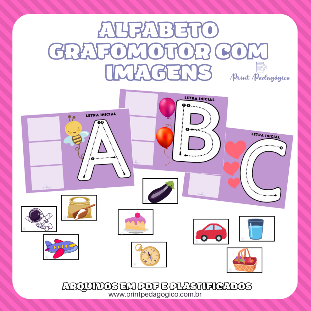 ALFABETO GRAFOMOTOR COM IMAGENS – Print Pedagógico